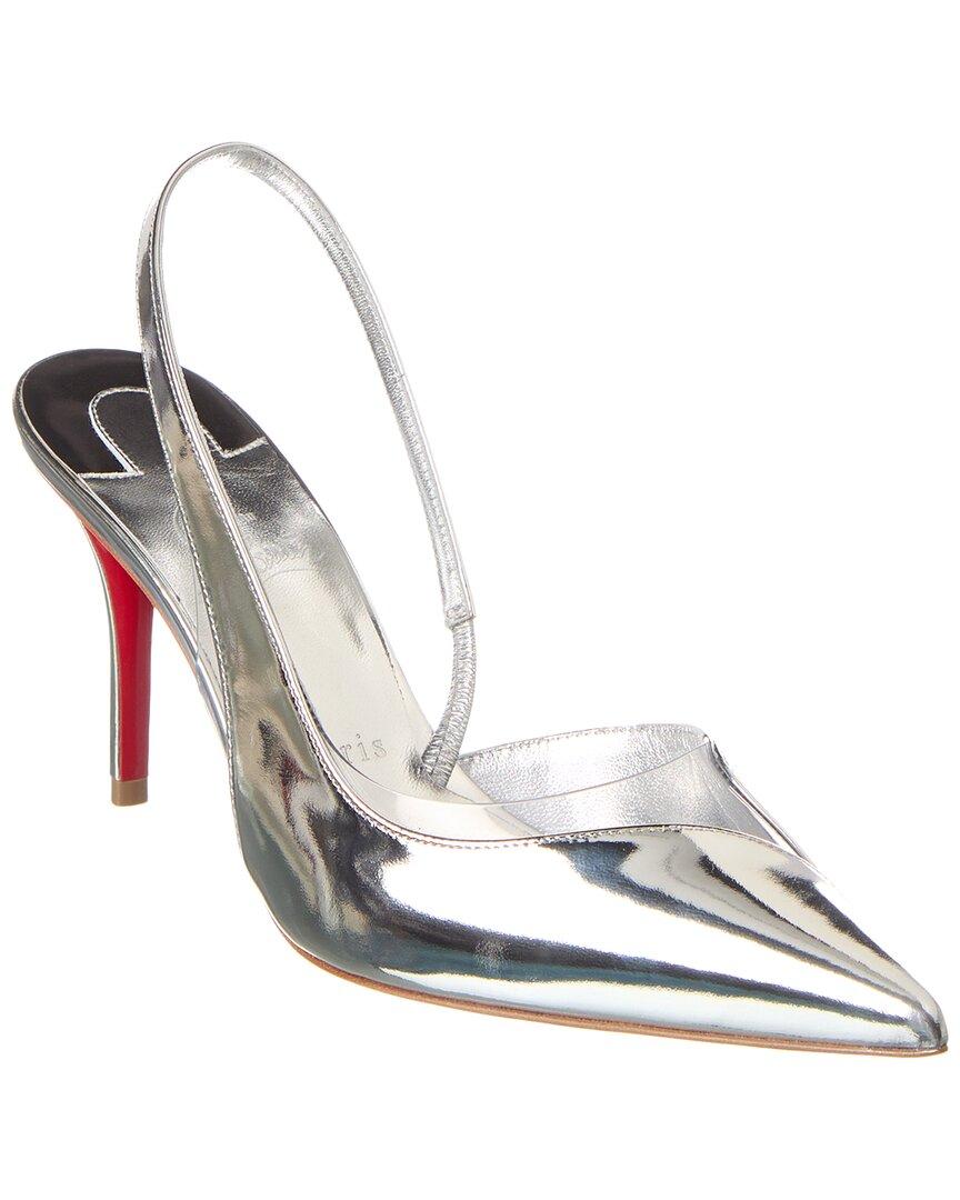 Christian Louboutin Posticha 80 Leather & Vinyl Slingback Pump in ...