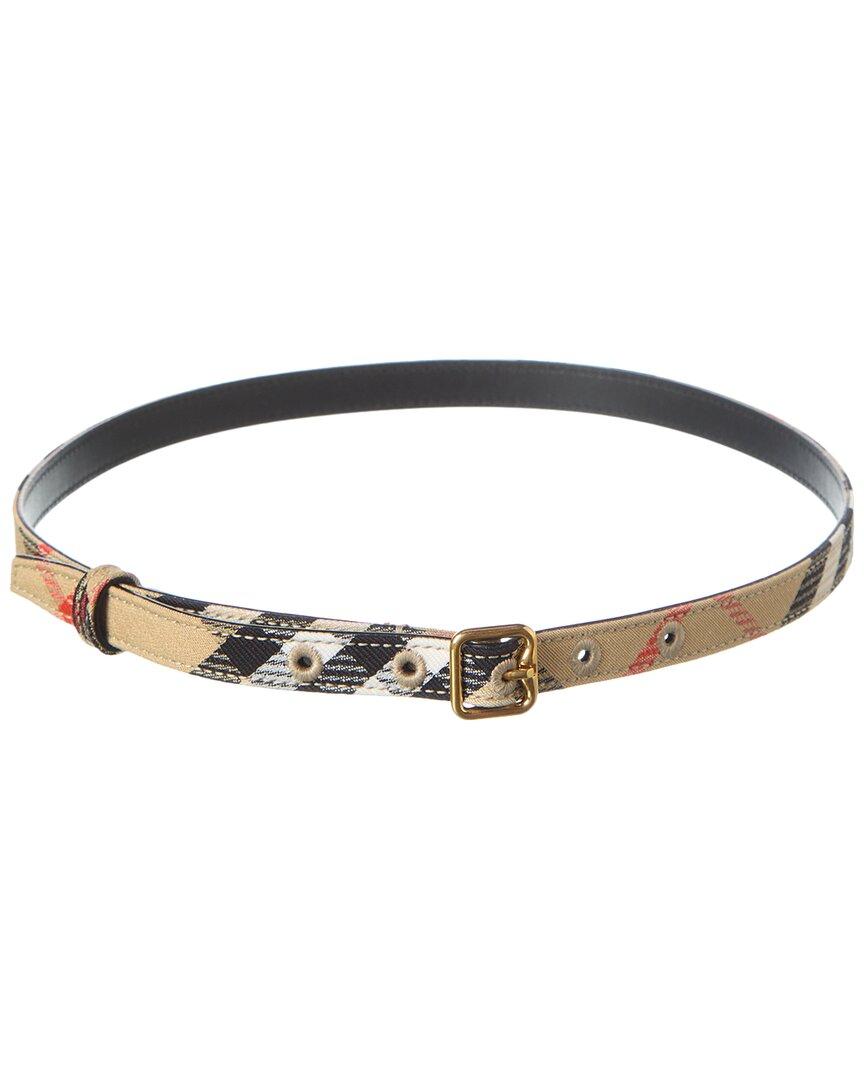 Burberry Check Belt in Brown | Lyst