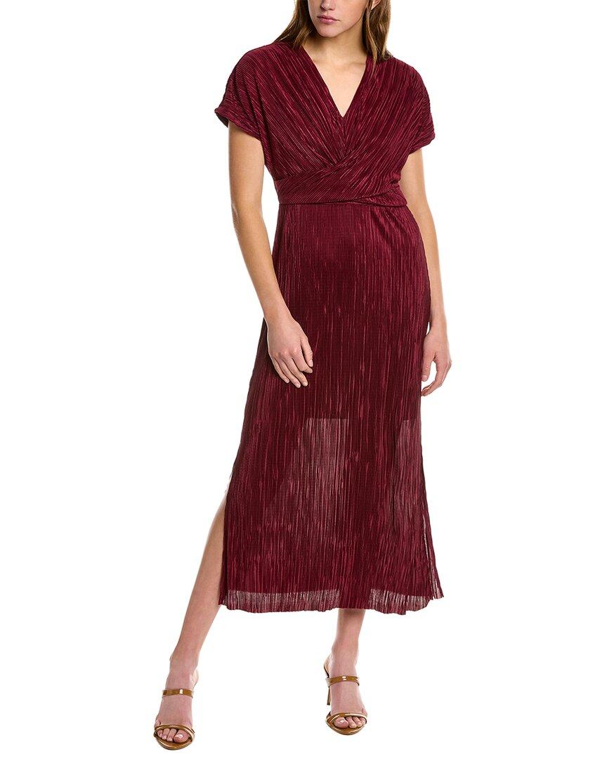 Anne Klein Accordion Pleated Midi Dress In Red Lyst