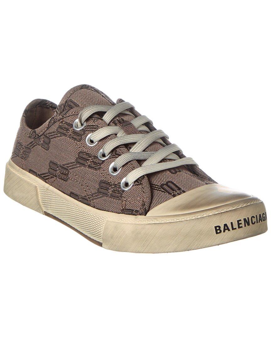 Balenciaga Paris Low Bb Monogram Canvas Sneaker in Gray | Lyst