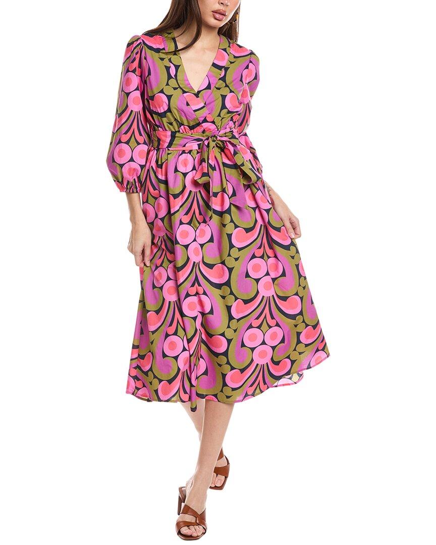 FLORA BEA NYC Roco Midi Dress in Red | Lyst