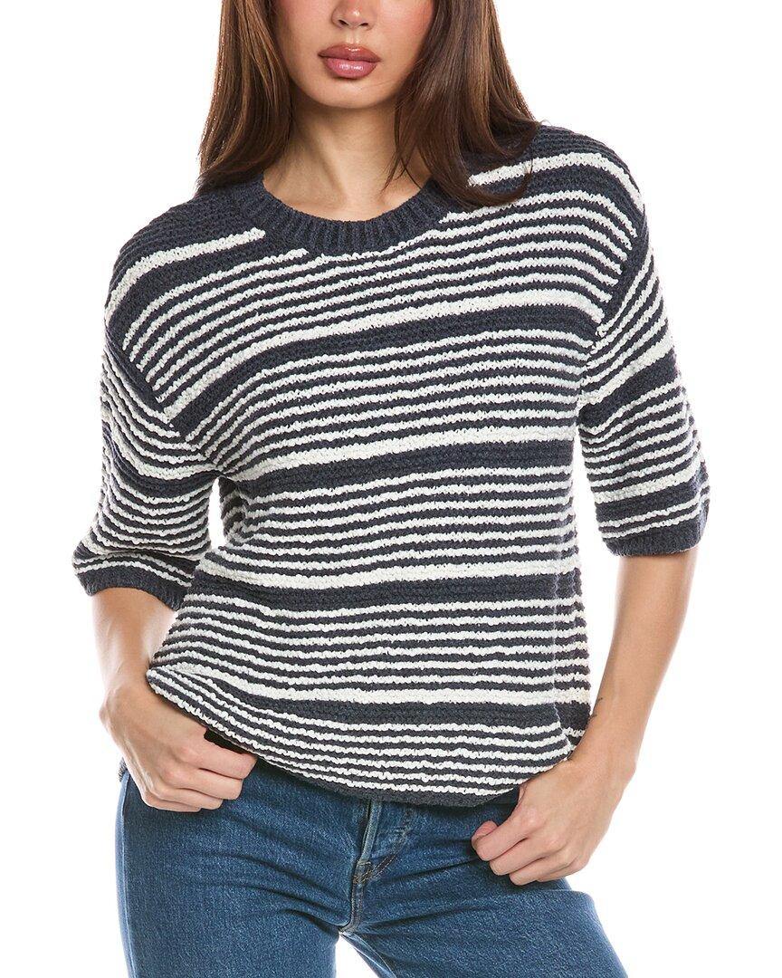 Barefoot Dreams Boucle Striped Pullover in Gray | Lyst
