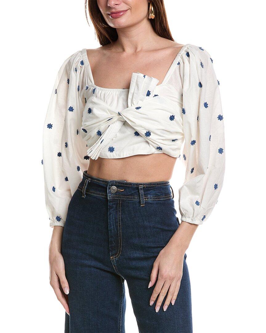 FARM Rio Flowers Crop Top in White | Lyst