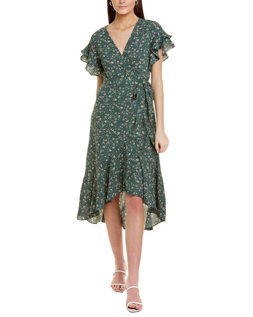 Max Studio Wrap Dress in Green | Lyst