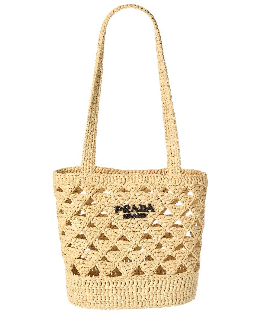 Prada Crochet Tote in Metallic | Lyst