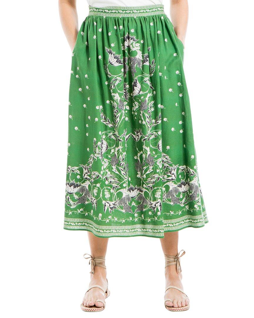Max Studio Linen-blend Maxi Skirt in Green | Lyst