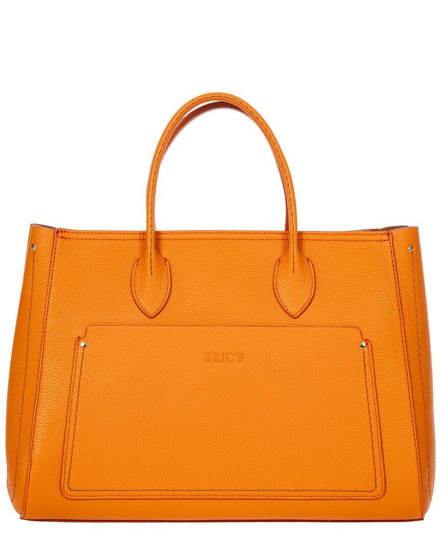Bric's Bric’S Tulipano Leather Tote in Orange | Lyst