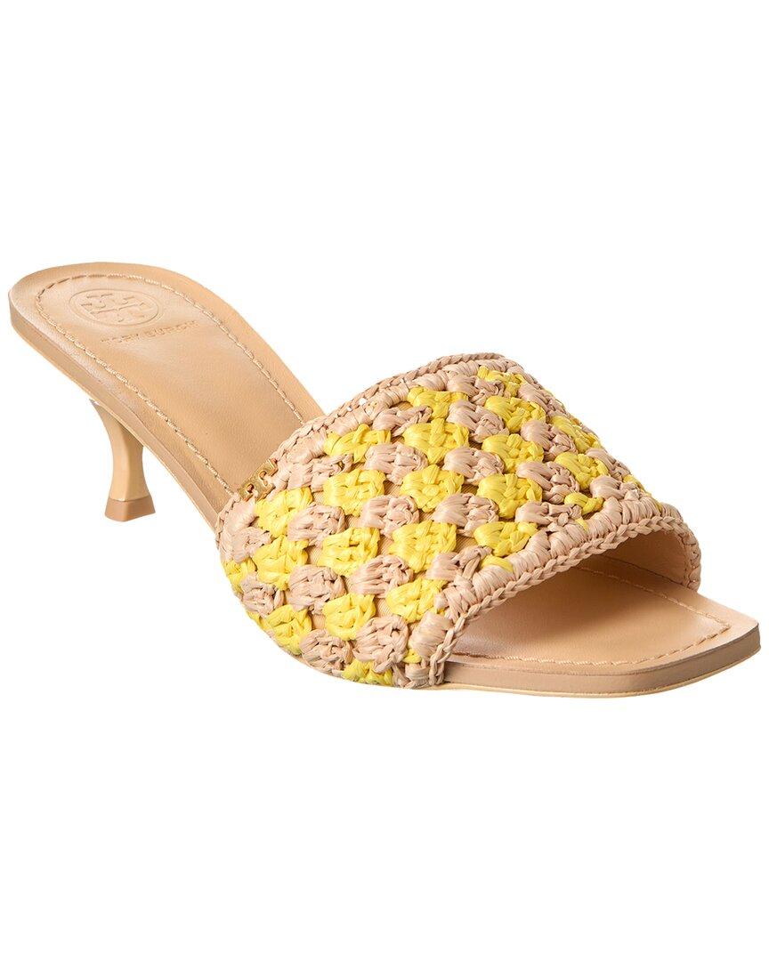 Tory Burch Crochet Raffia Sandal in Brown | Lyst