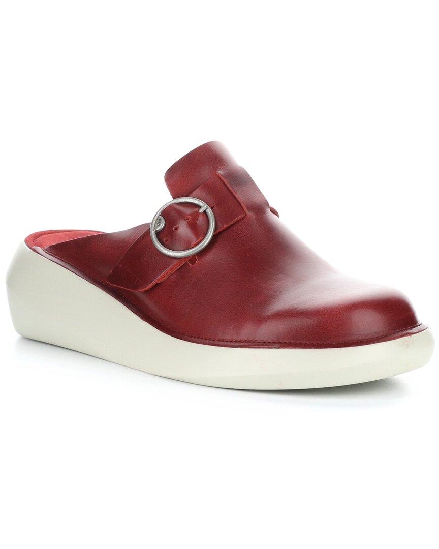 Fly London Boll Leather Clog in Red | Lyst