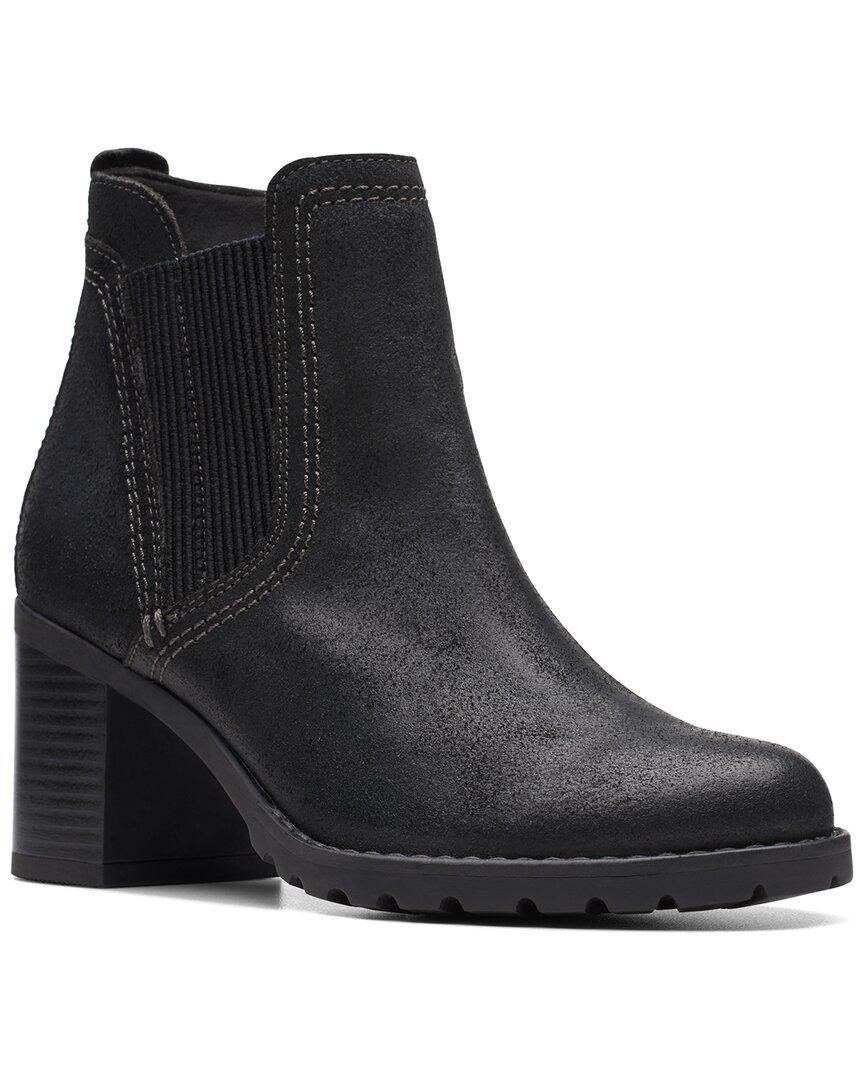 Clarks Leda Up Suede Boot in Black | Lyst