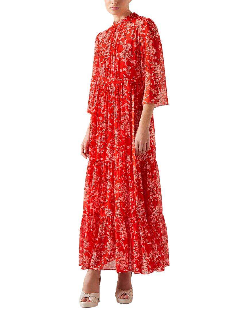 LK Bennett Olivia Silk Maxi Dress in Red | Lyst