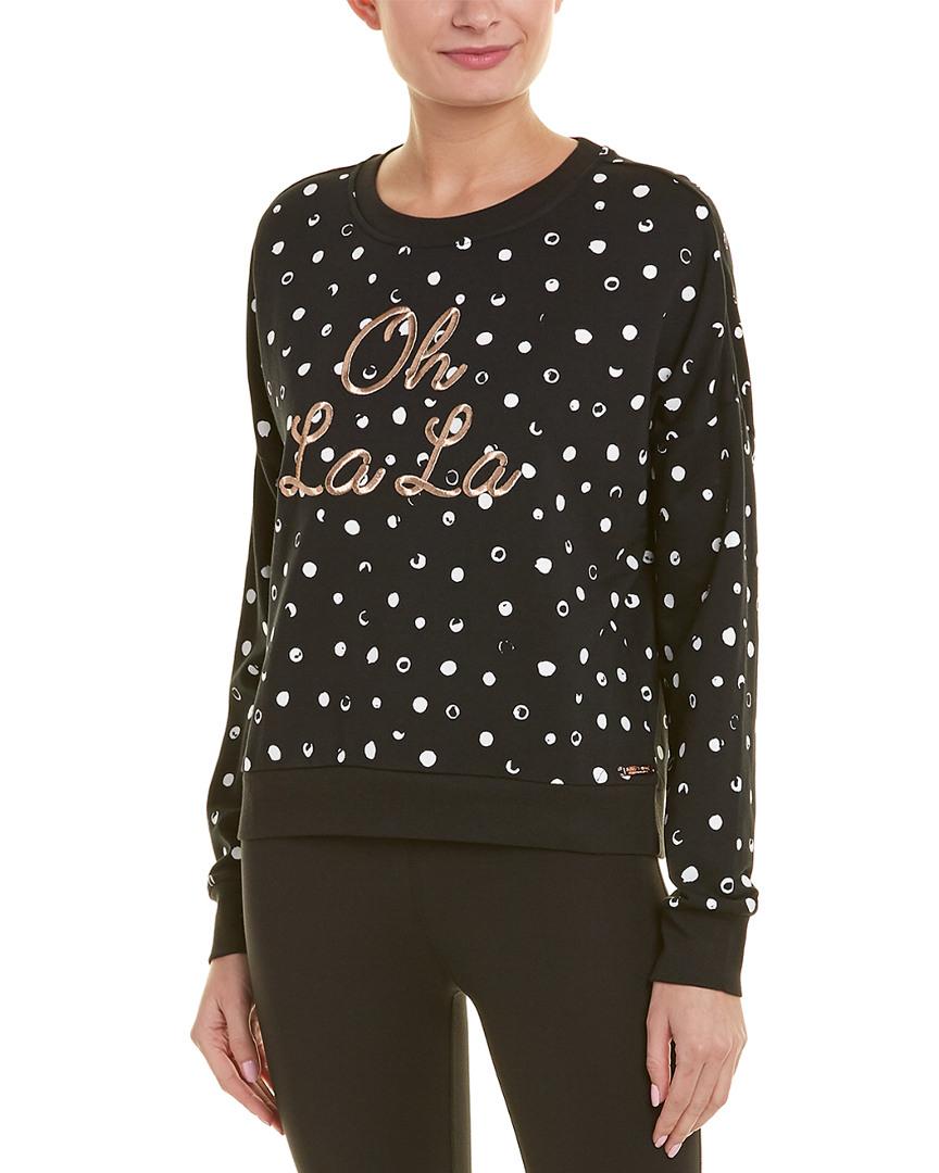 Betsey Johnson Cotton Oh La La Painted Dot Sweatshirt in Black Metallic ...