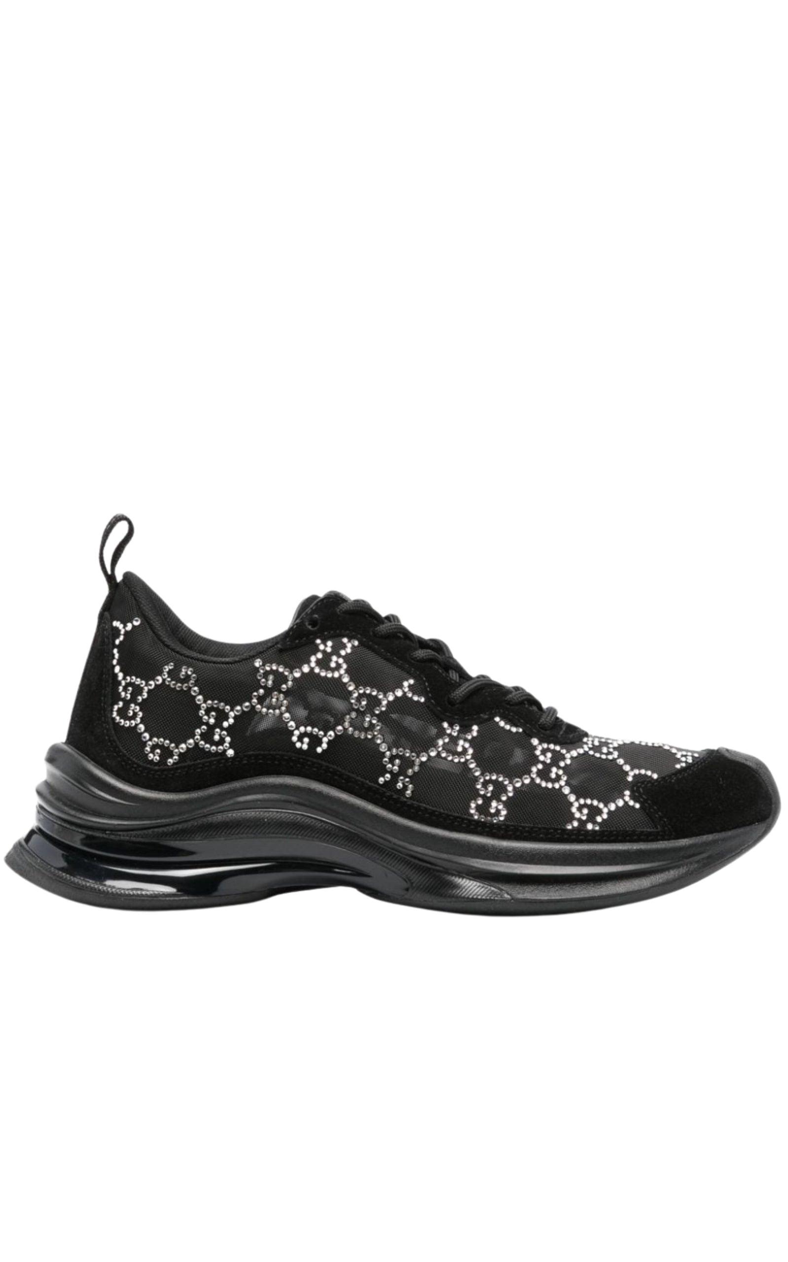 Gucci Black Mesh Runners With Crystals | Lyst