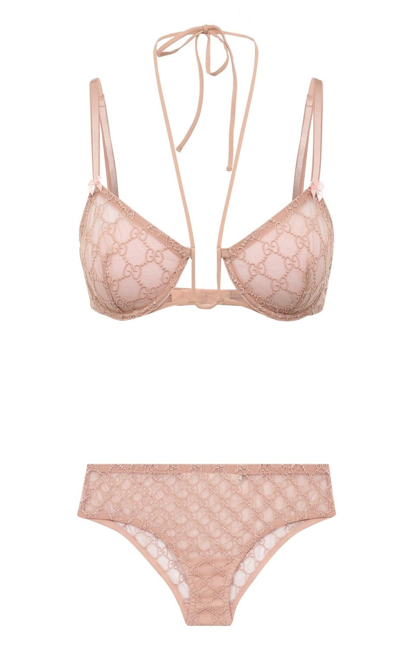 Gucci GG Tulle Lingerie Set in Pink | Lyst