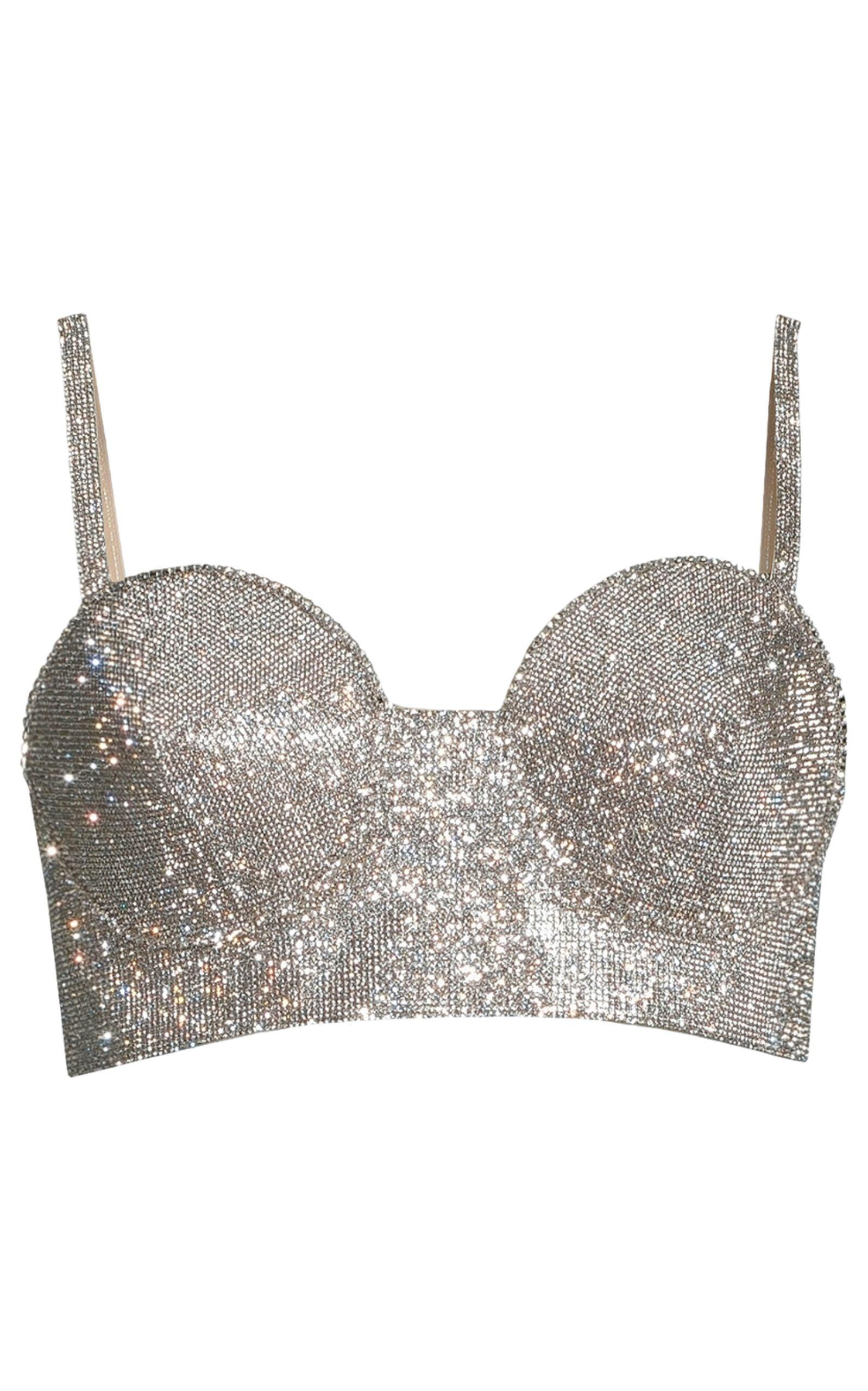 Nue Crystal Bullet Bra in Gray | Lyst