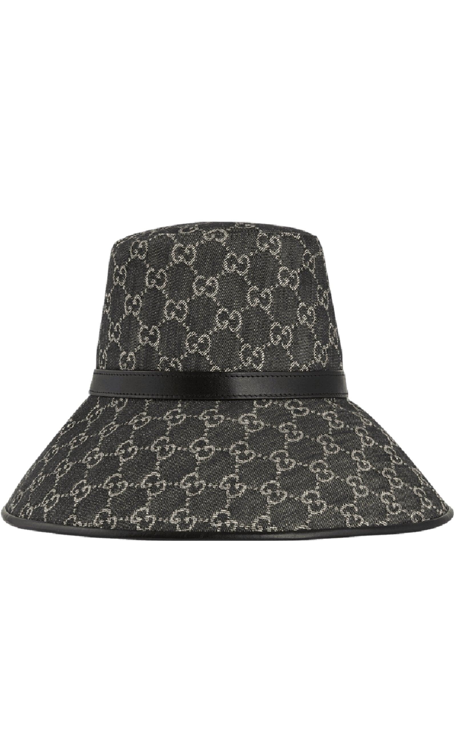 Gucci Black Denim Wide Brim Hat | Lyst
