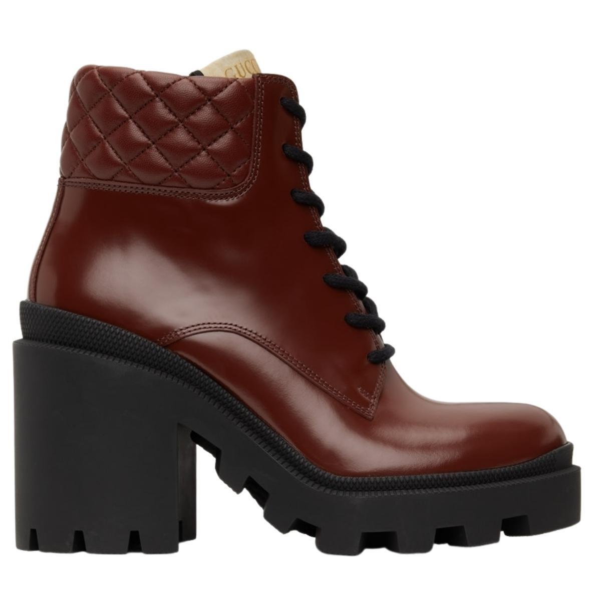 Gucci Red Trip Ankle Boots in Brown | Lyst