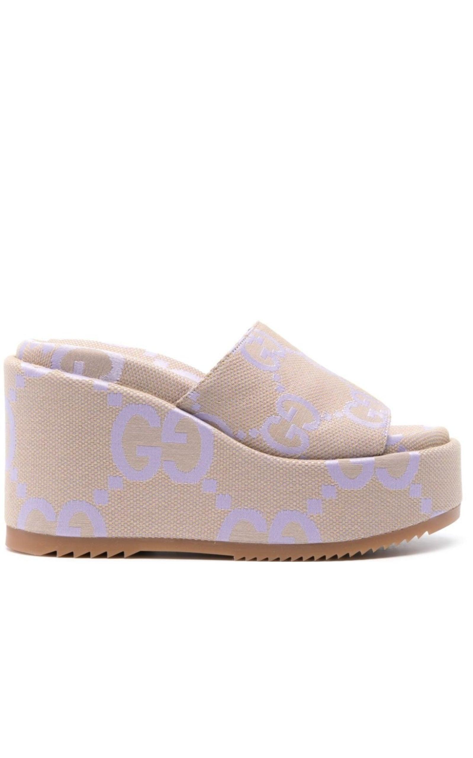 Gucci GG Supreme 120mm Platform Sandals in Pink | Lyst