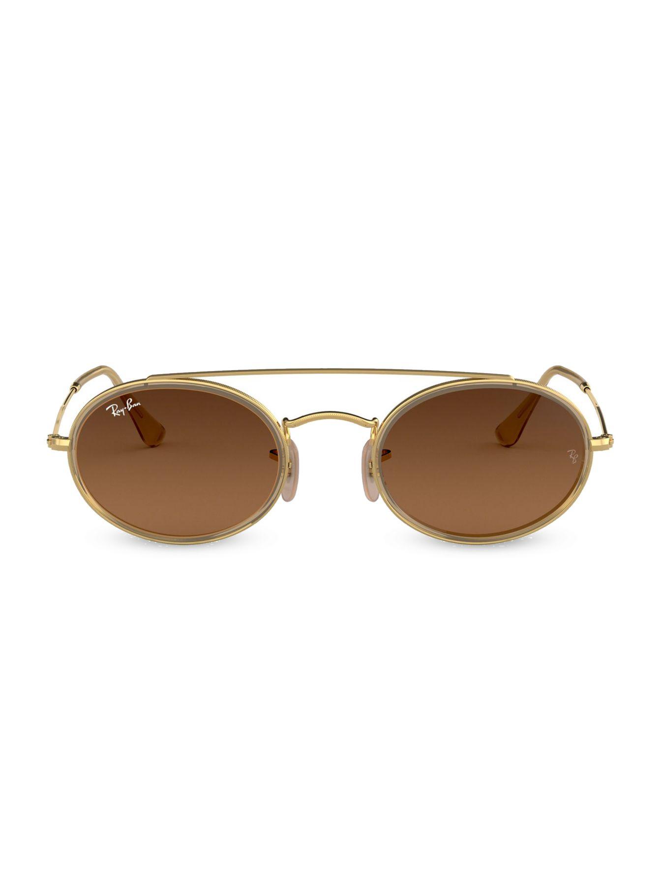 Ray Ban Rb3847 52mm Oval Sunglasses In Brown Lyst