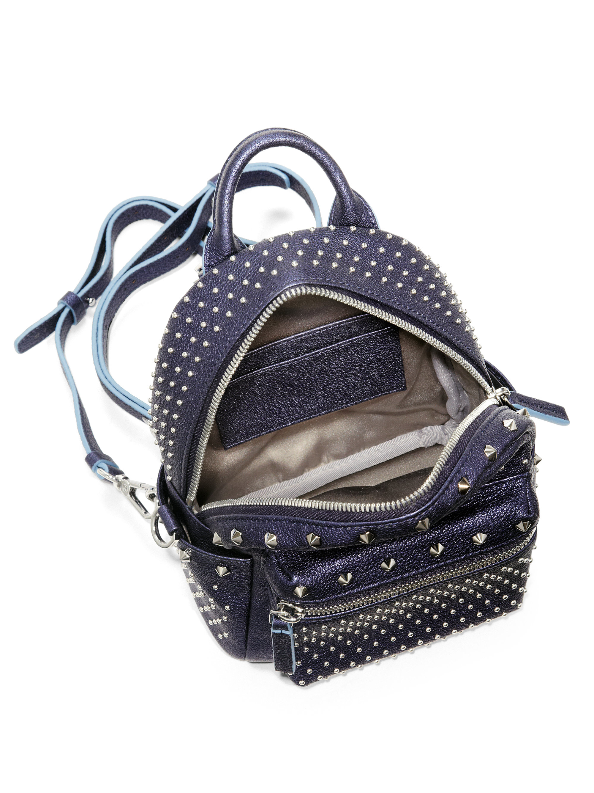 baby blue mcm backpack