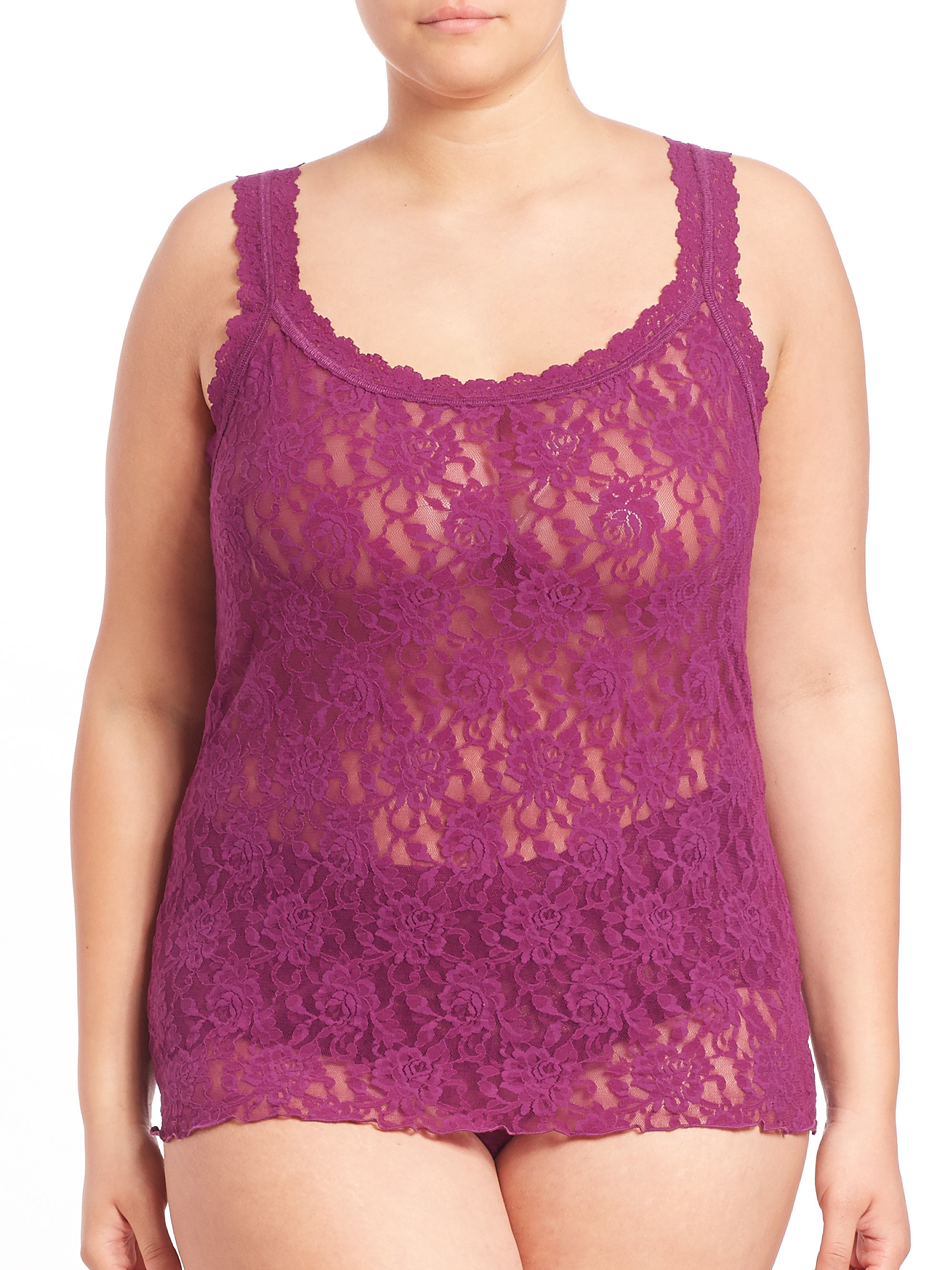 Hanky Panky Plus Size Signature Lace Camisole In Purple Lyst