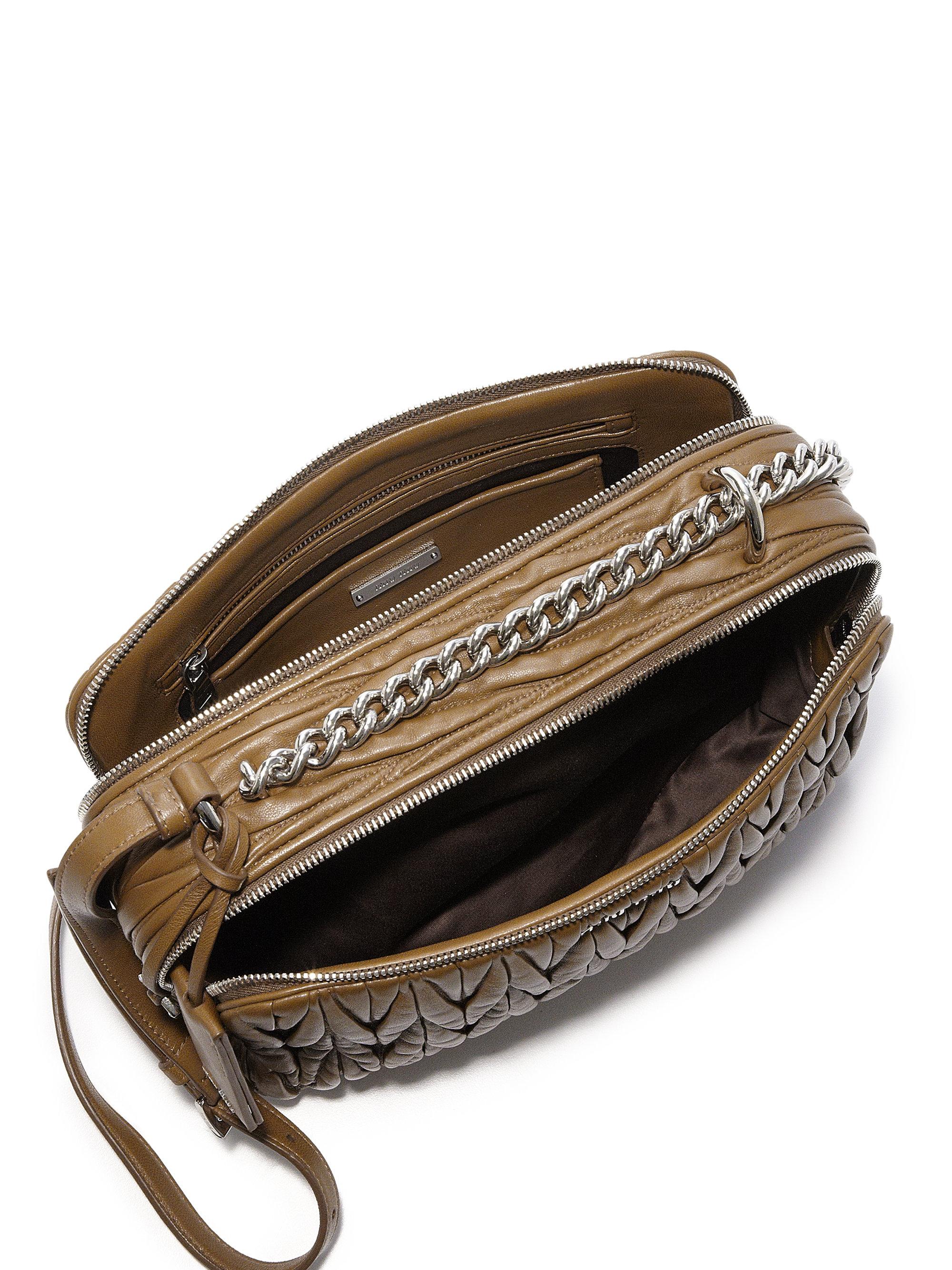 Lyst - Miu Miu Matelasse Leather Camera Bag in Black