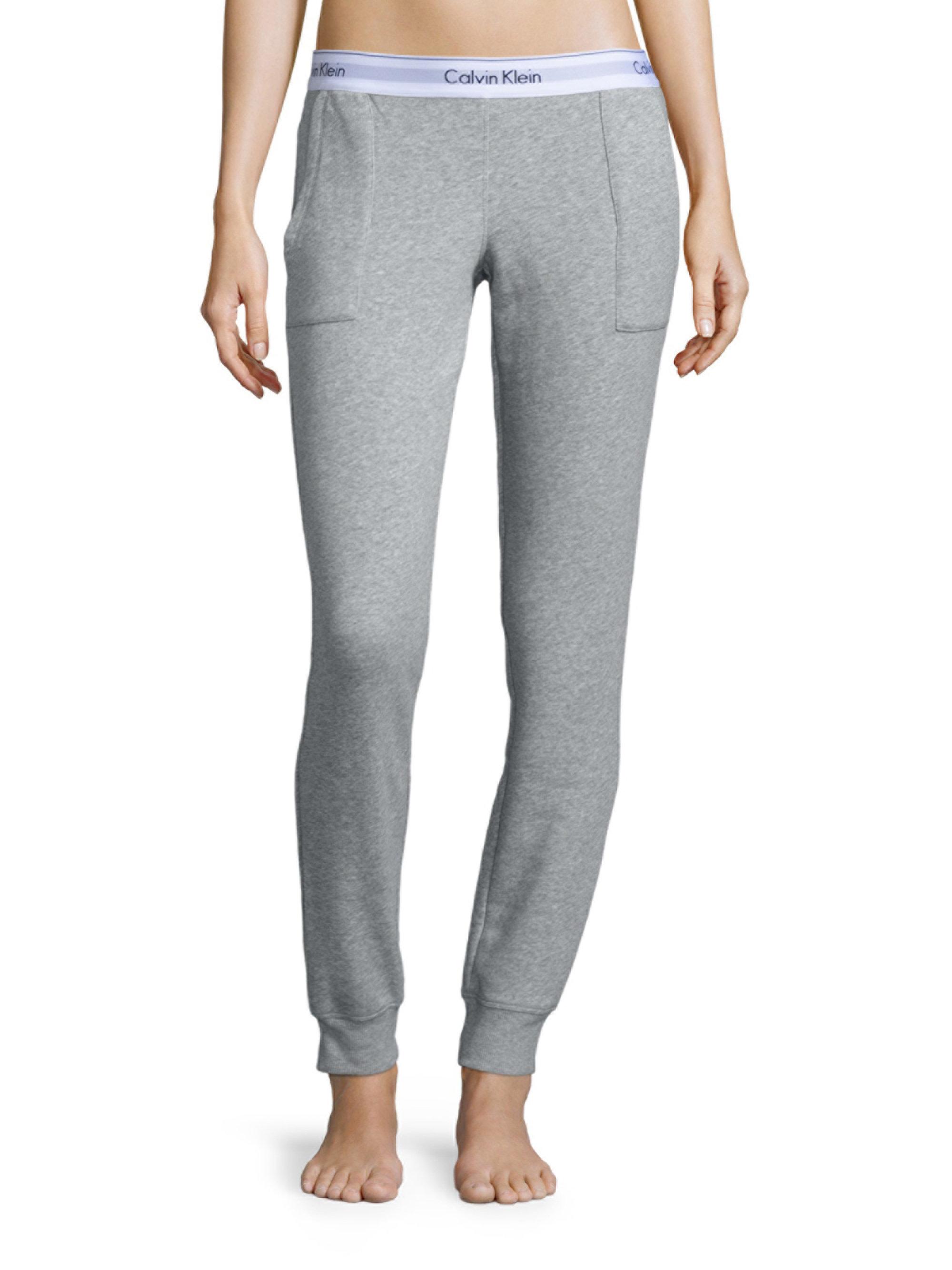 Calvin Klein Logo Jogger Pants In Gray Lyst