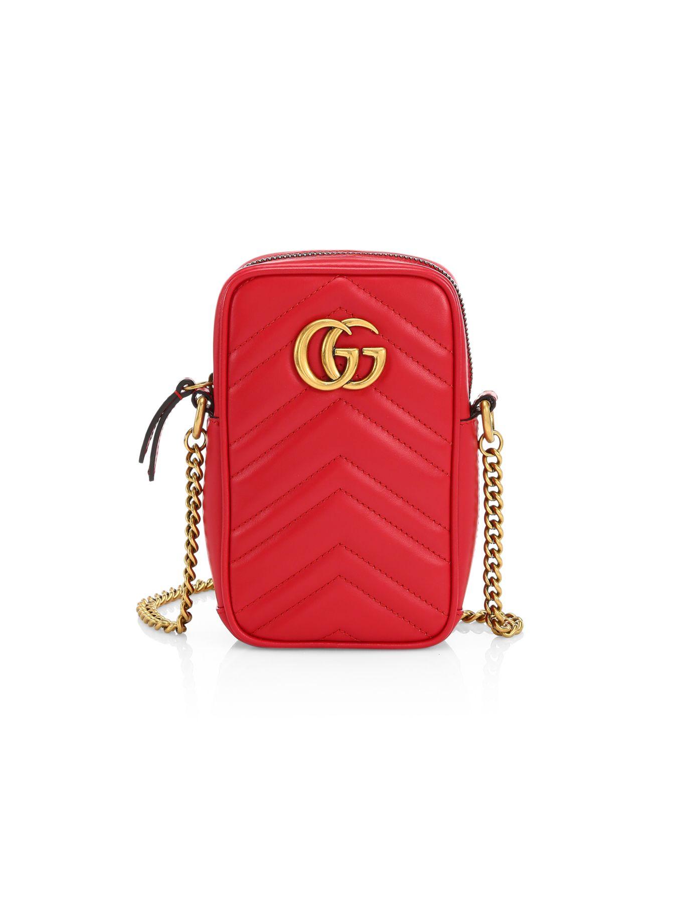 Gucci GG Marmont Mini Bag in Red - Lyst