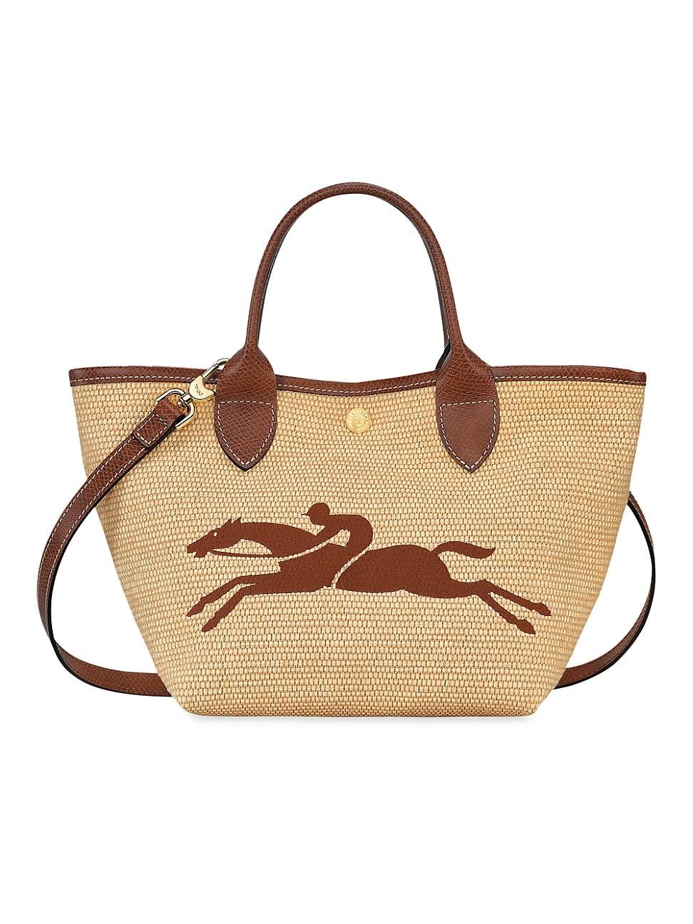 Longchamp Woven Canvas Basket Bag in Natural | Lyst