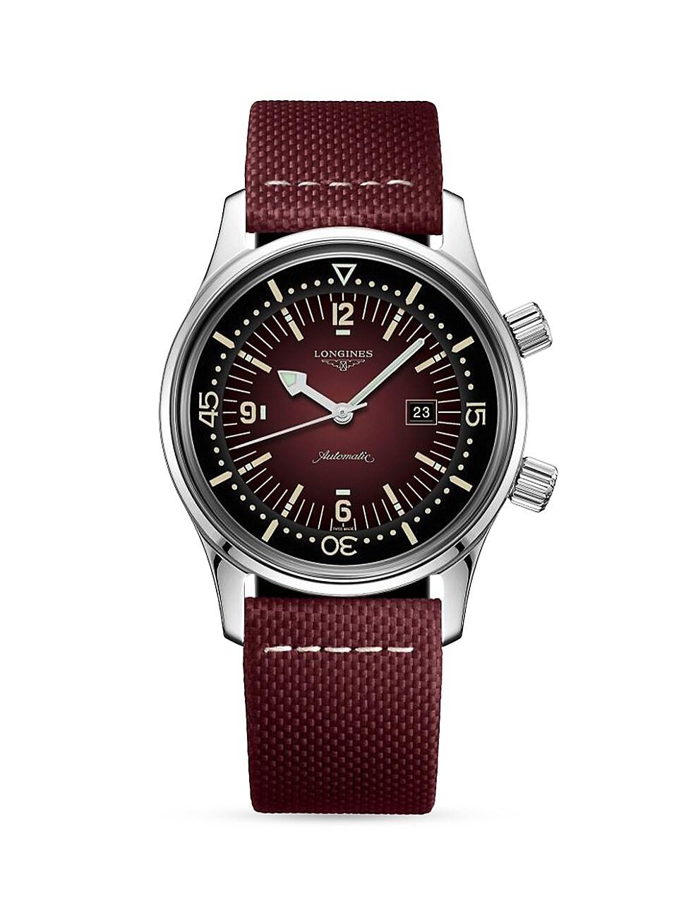 Longines Legend Diver 36mm Stainless Steel Automatic Timepiece in Red ...