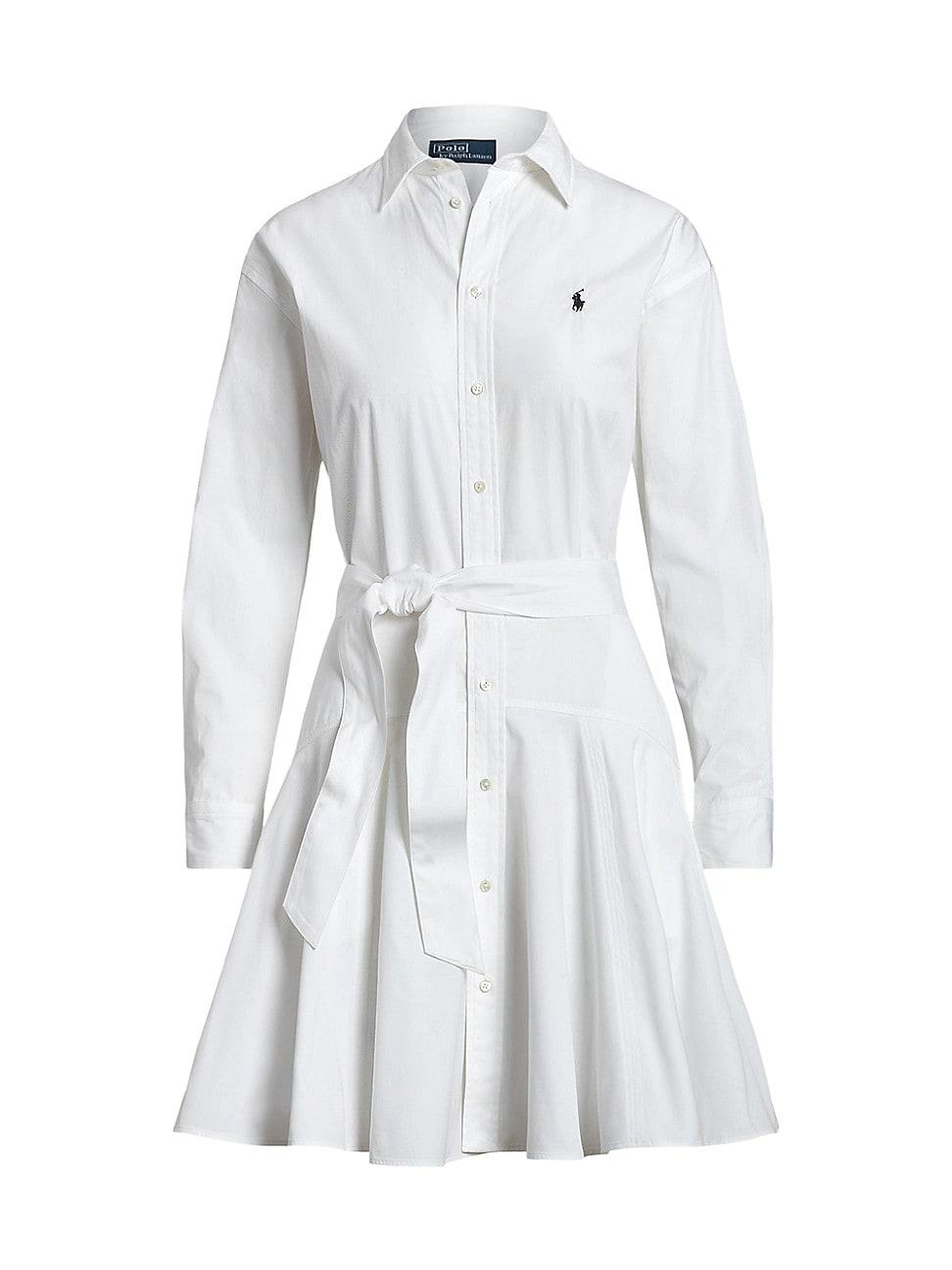 Polo Ralph Lauren Pleated Belted Shirtdress in White | Lyst Polo Ralph Lauren Pleated Belted Shirtdress in White | Lyst