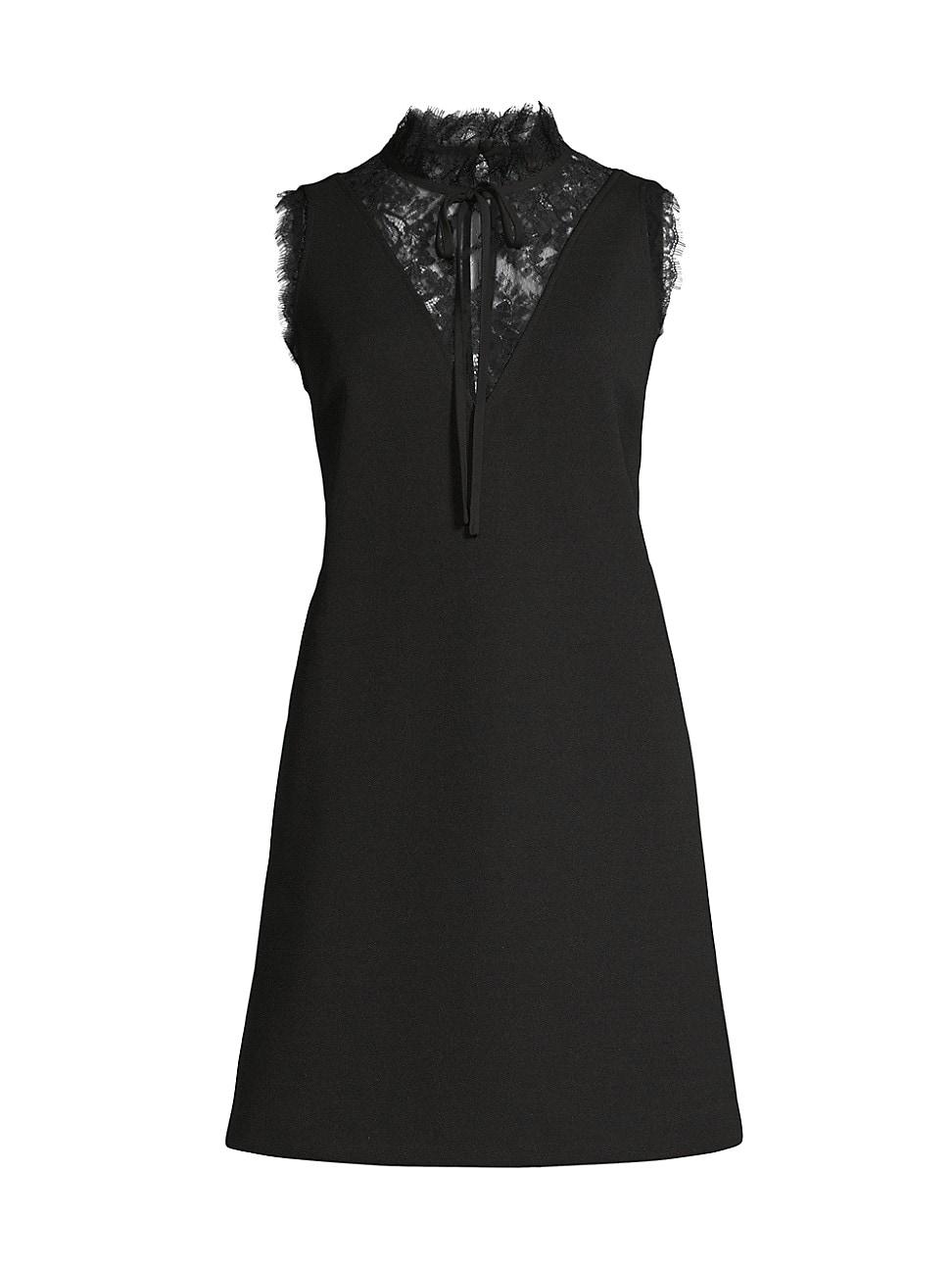 Ted Baker Chharis Lace Neck Minidress In Black Lyst