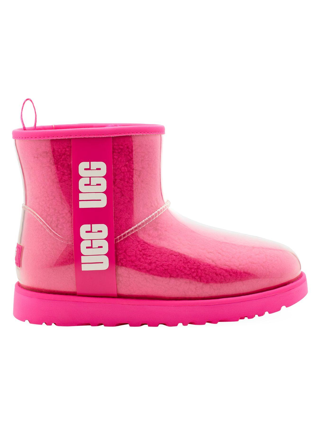 Ugg Wool Classic Mini Clear Rain Boots In Pink Lyst