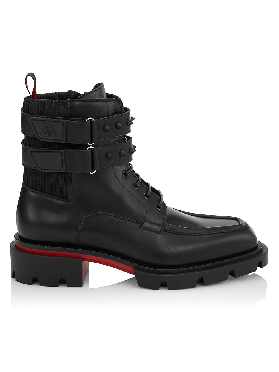 Christian Louboutin Our Fight Leather Lug-sole Combat Boots in Black ... Christian Louboutin Our Fight Leather Lug-sole Combat Boots in Black ...