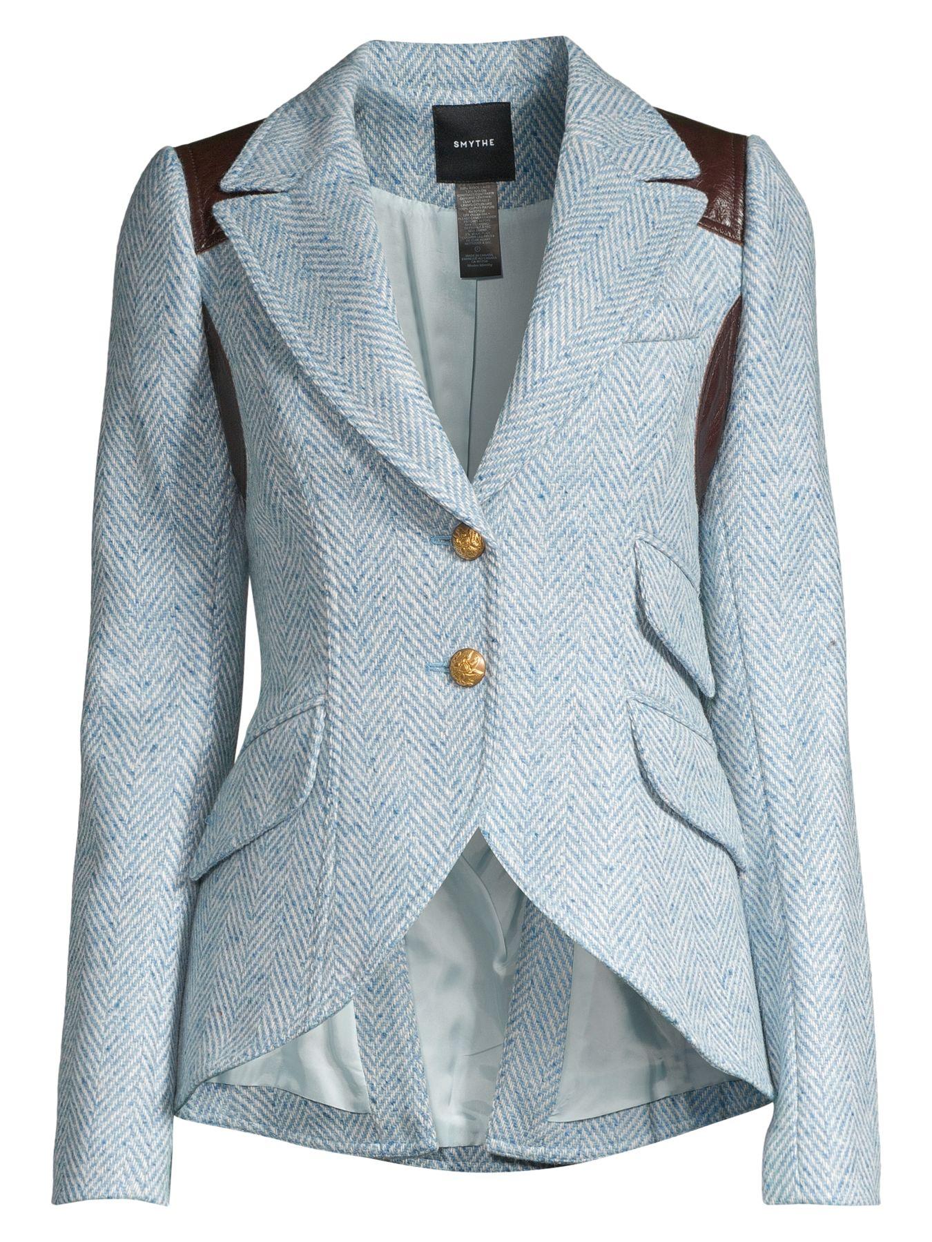 Powder blue blazer women - frontlopers