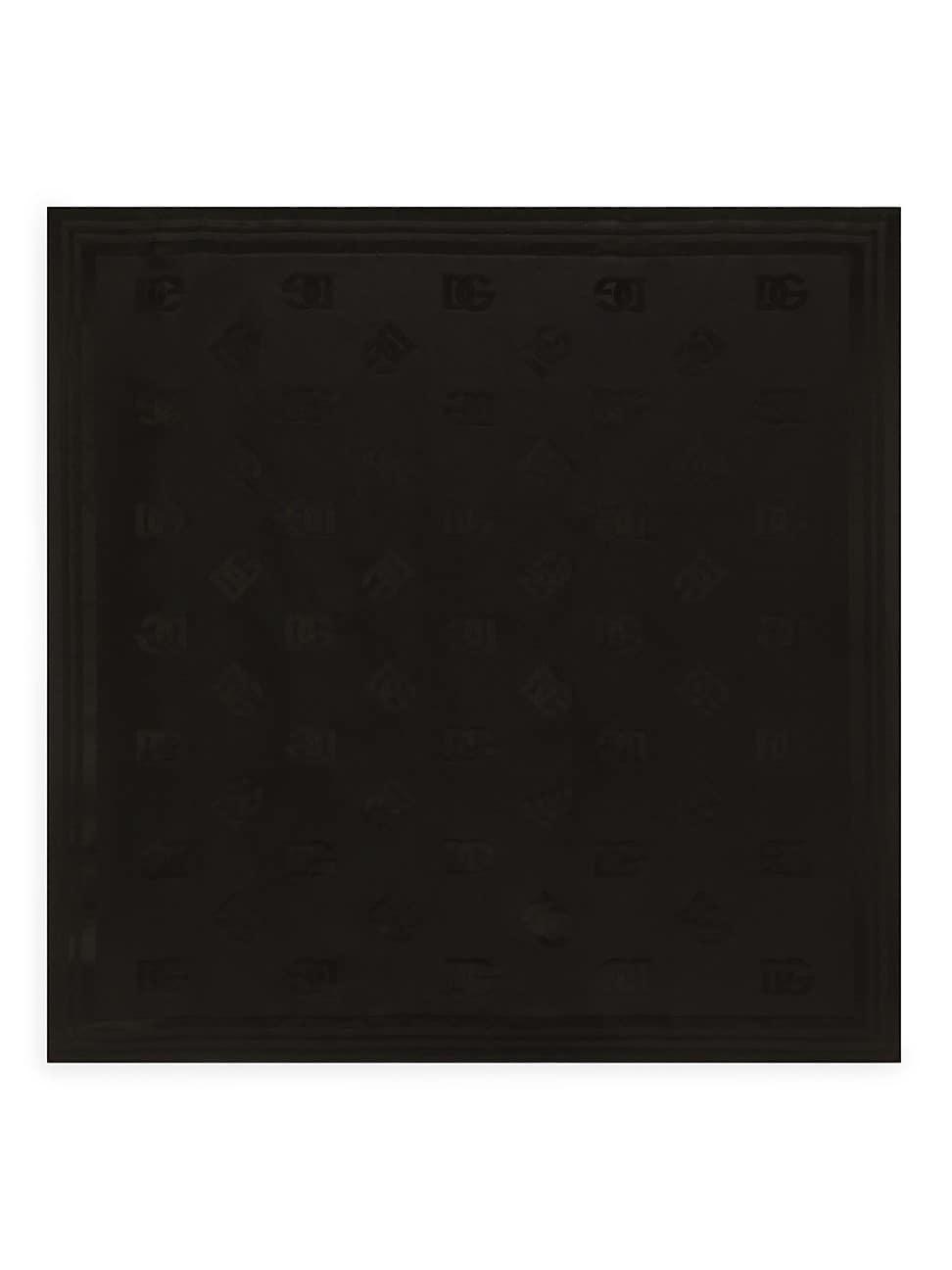 Dolce And Gabbana Dg Monogram Silk Twill Square Scarf In Black Lyst
