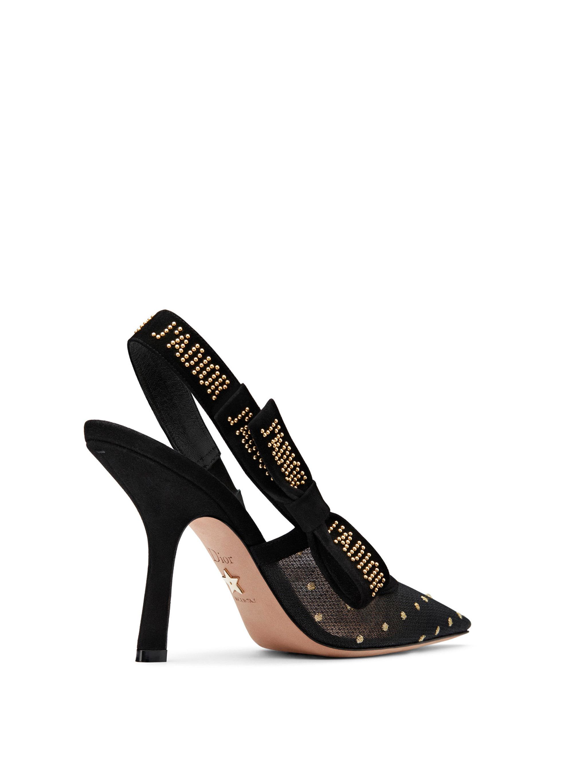 Dior Suede Ja Slingback Pump In Black Gold Black Lyst