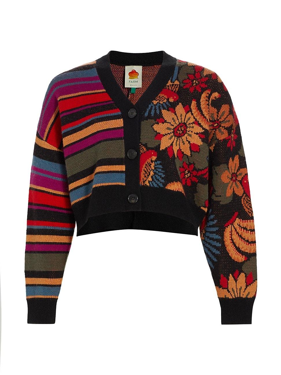 FARM Rio Macaw Ballet Cropped Cardigan in Red | Lyst