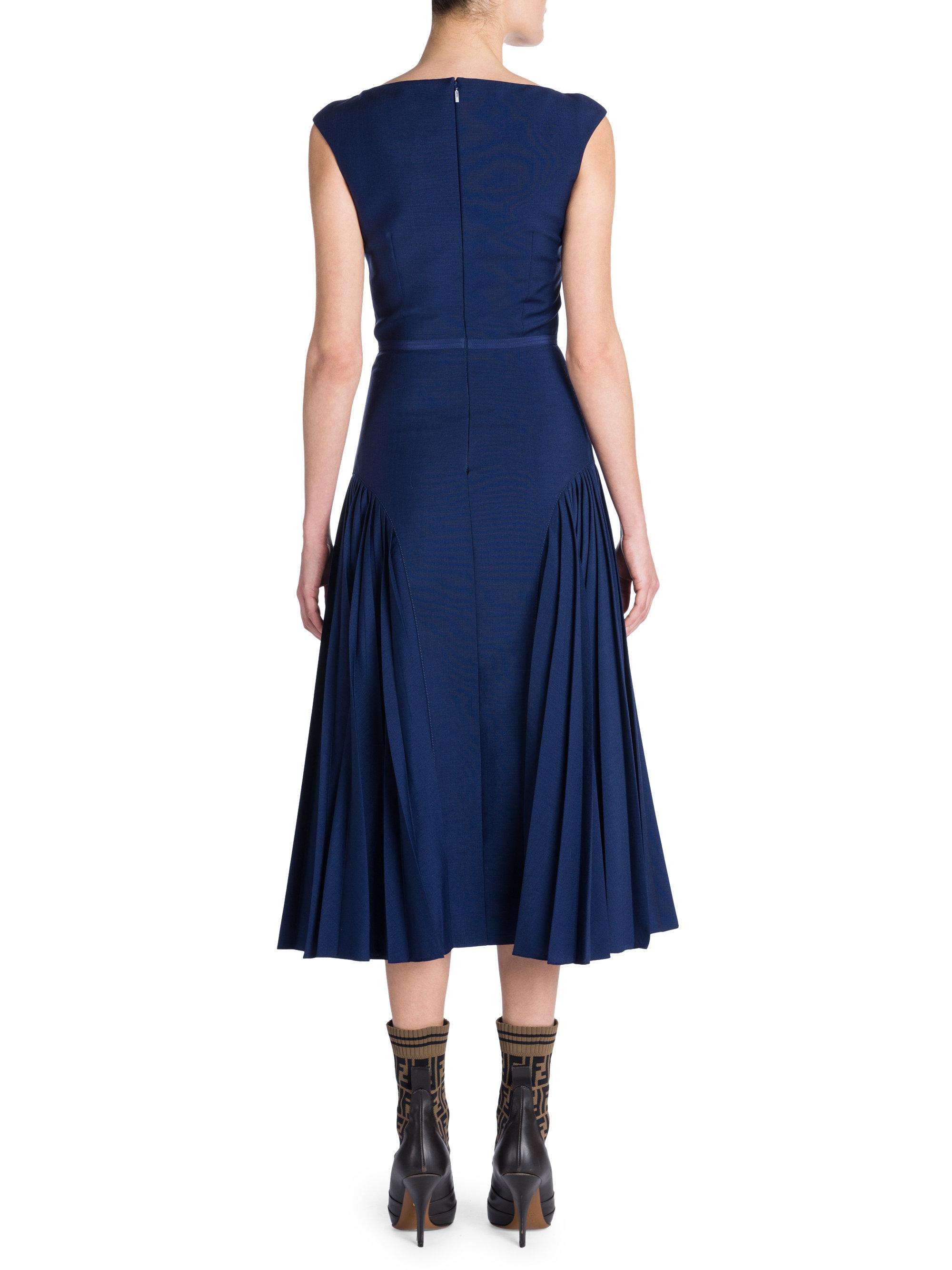 Fendi Mohair Blend Cocktail Dress In Deep Blue Blue Lyst