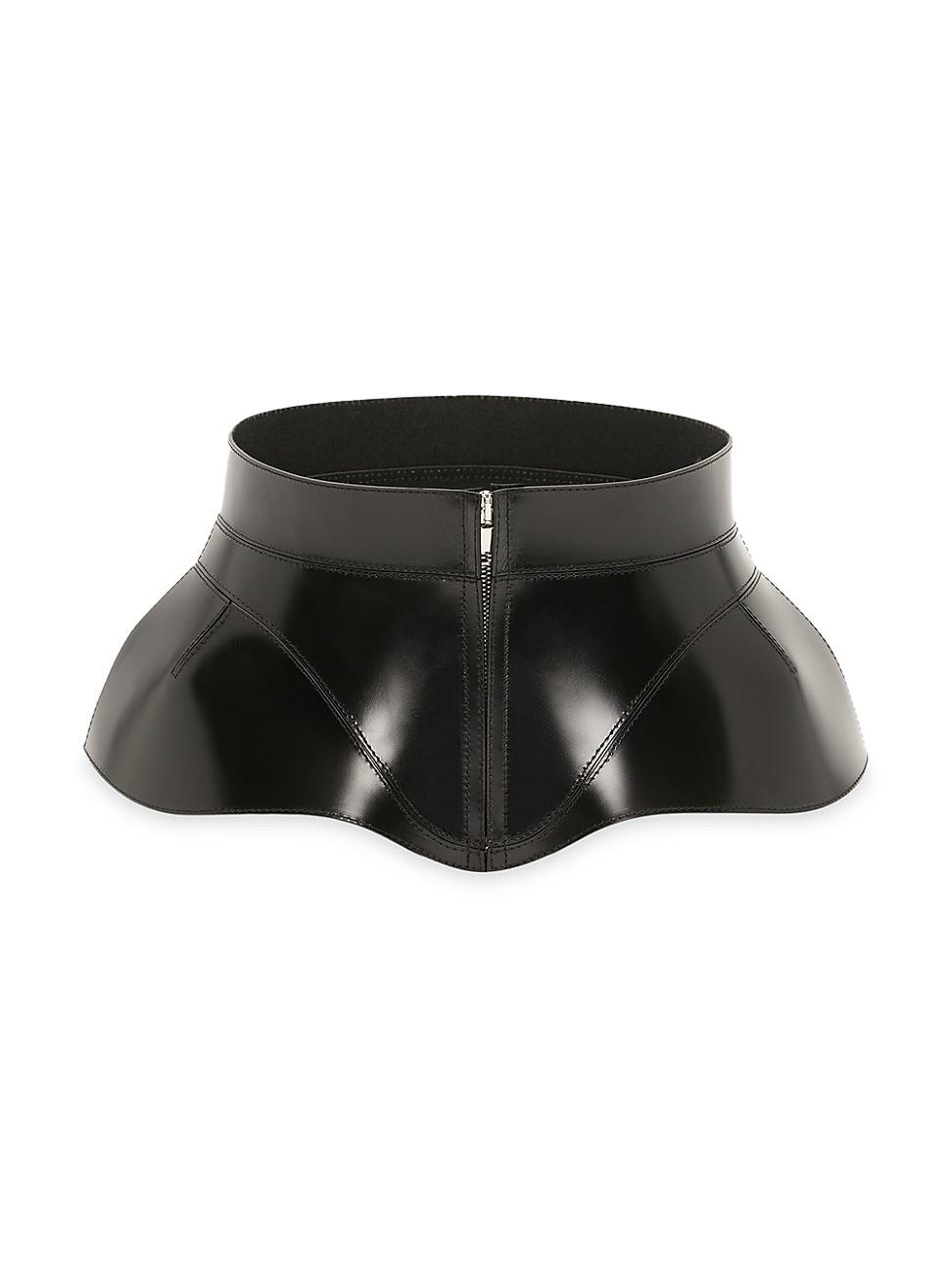 Alexander Mcqueen Leather Peplum Corset Belt In Black Lyst