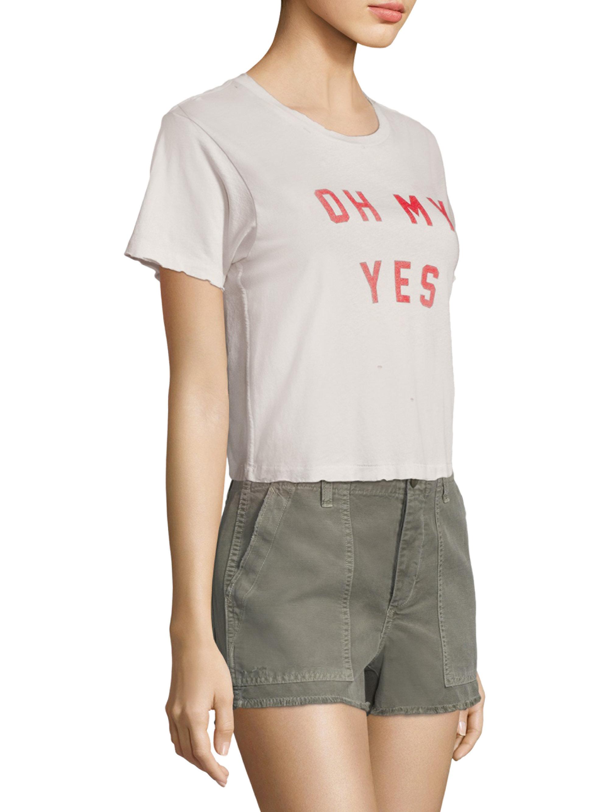 Amo Cotton Oh My Yes Babe Tee In White Lyst