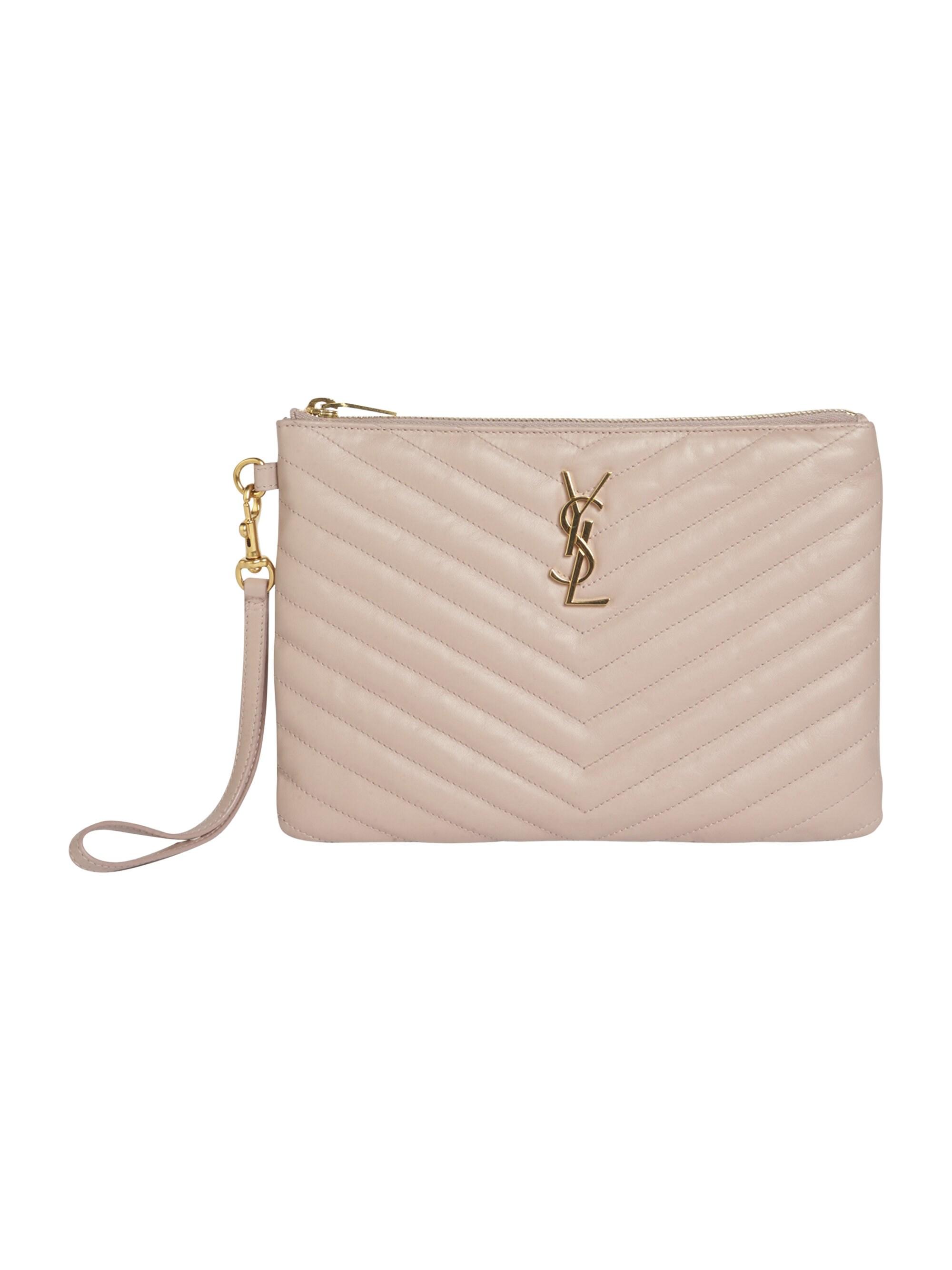 Saint Laurent Medium Monogram Matelassé Leather Zip Pouch | Lyst Saint Laurent Medium Monogram Matelassé Leather Zip Pouch | Lyst