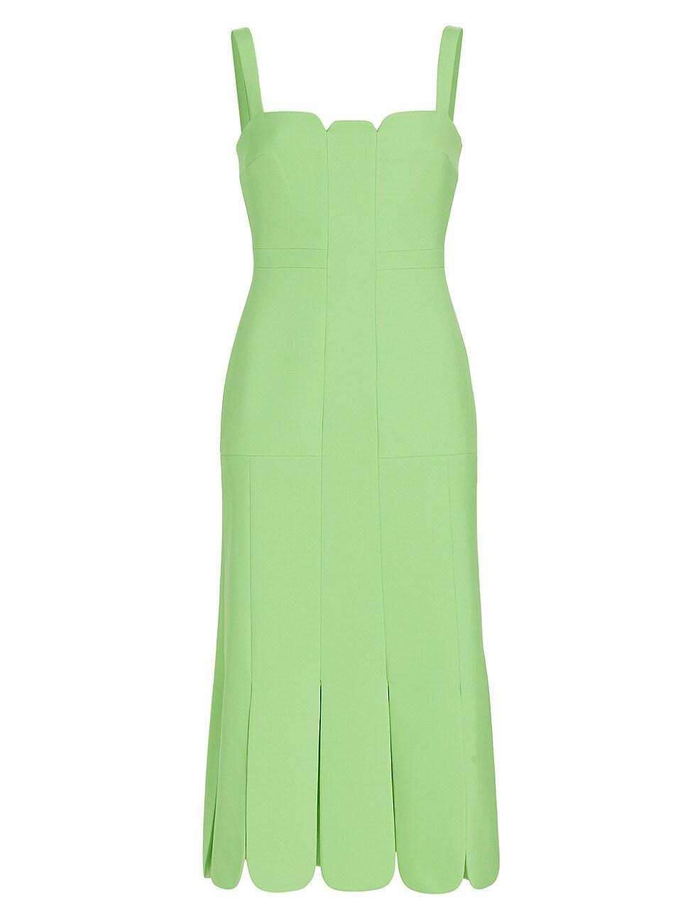 Alexis Dalia Split Scallop Midi-dress in Green | Lyst