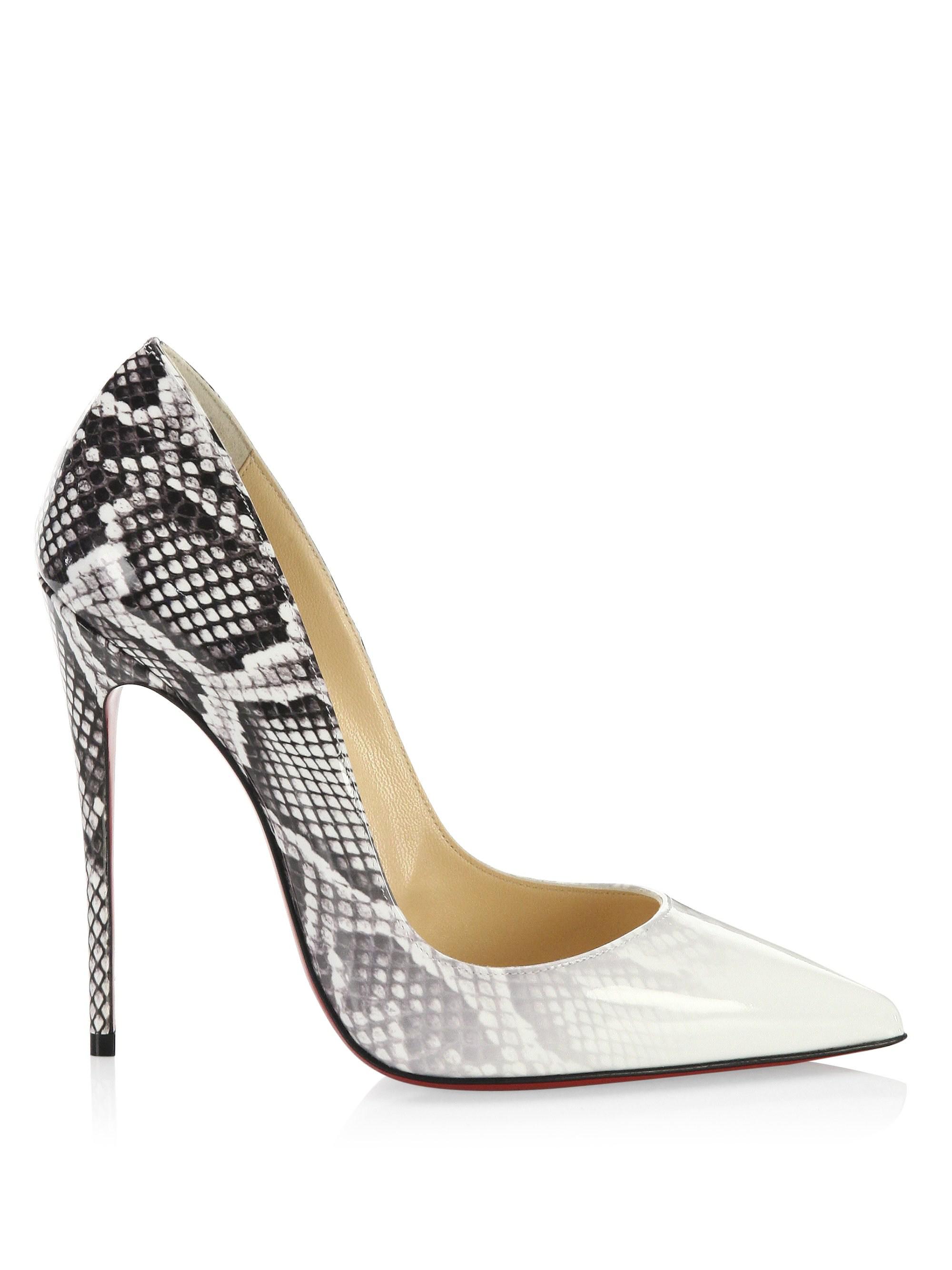 Christian Louboutin So Kate Patent Leather Heels in White - Lyst
