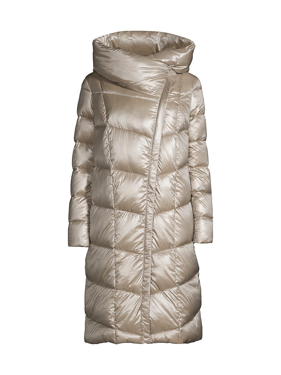Donna Karan Long Quilted Puffer Jacket In Natural Lyst