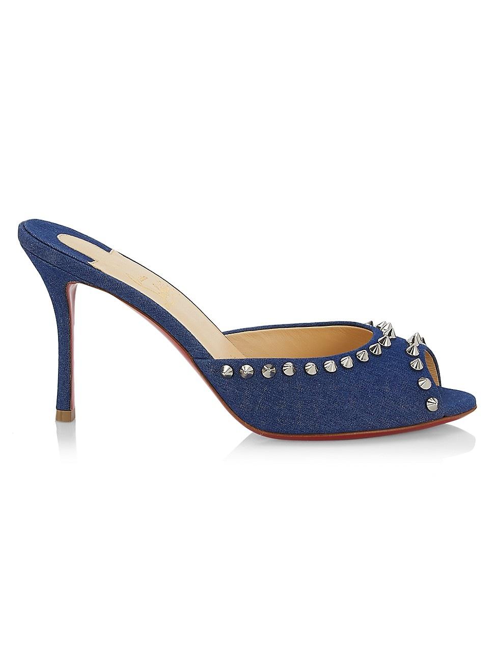 Christian Louboutin Me Dolly Spike 85 Denim Mules in Blue | Lyst