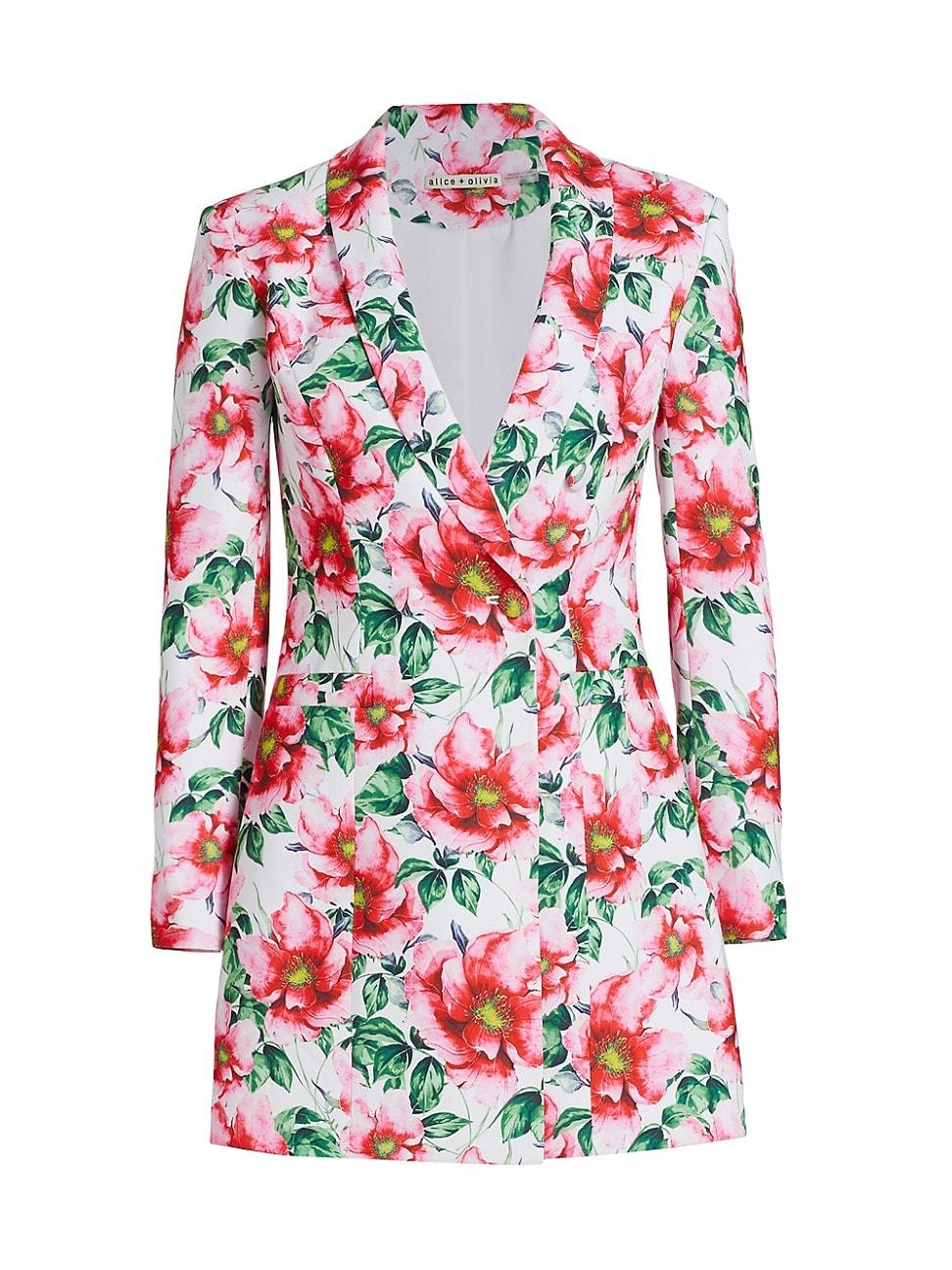 Alice Olivia Latoya Floral Minidress In White Lyst