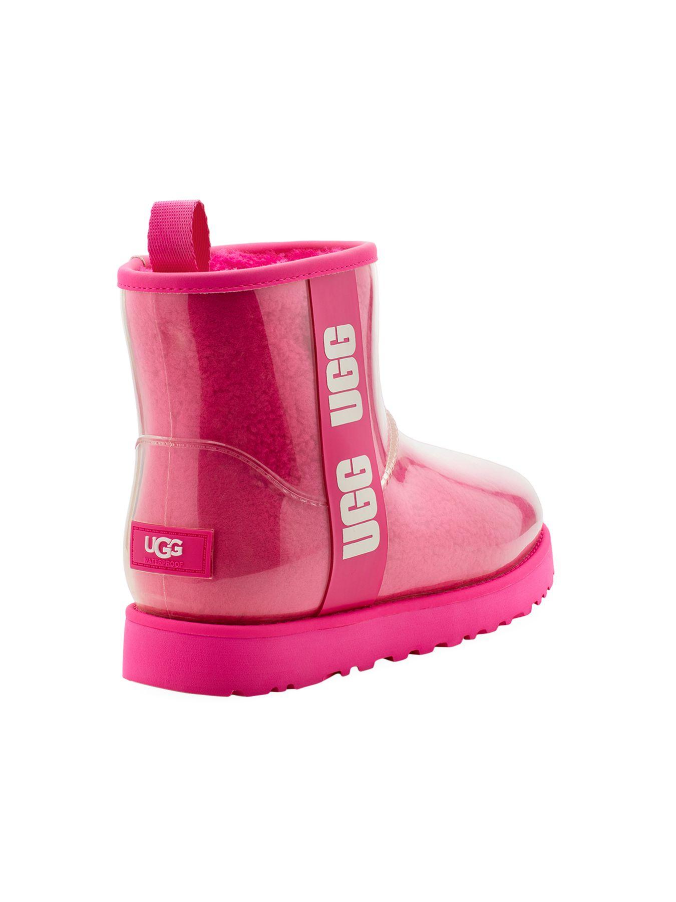 Ugg Wool Classic Mini Clear Rain Boots In Pink Lyst