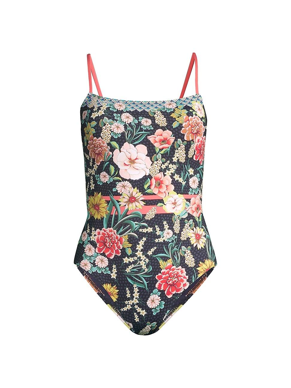Johnny Was Floral One Piece Swimsuit In White Lyst