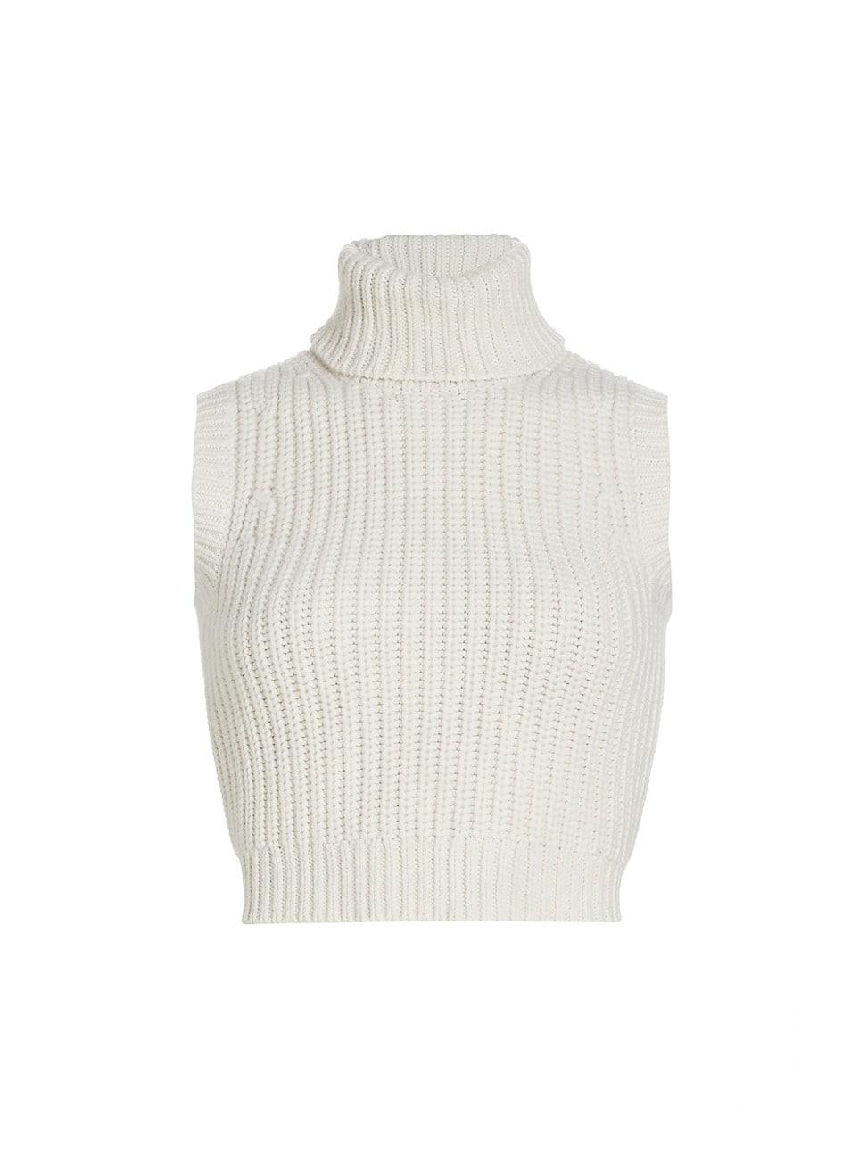 Michael Kors Shaker Sleeveless Turtleneck Sweater in White | Lyst Michael Kors Shaker Sleeveless Turtleneck Sweater in White | Lyst